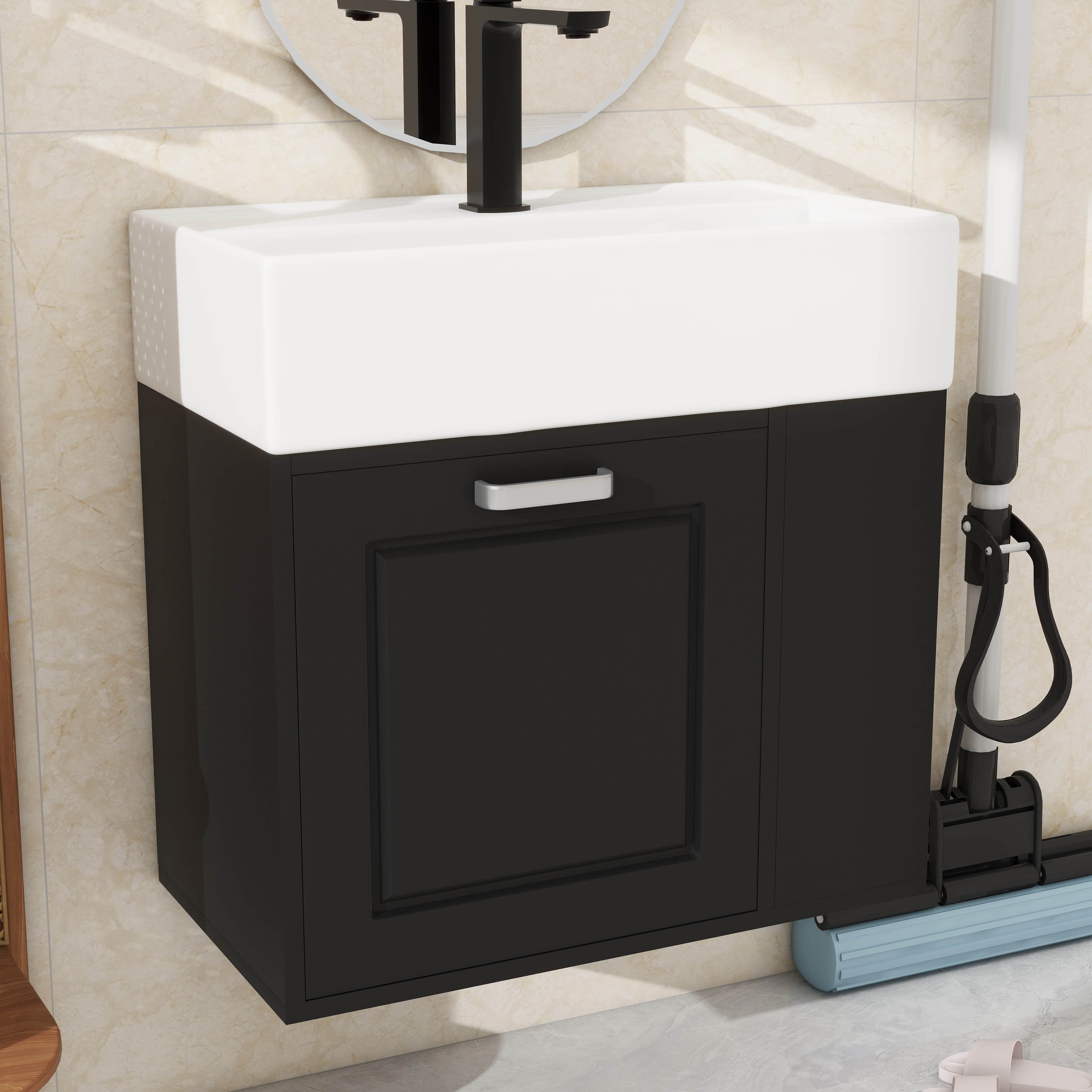 George Oliver 21.8 Inch Bathroom Vanity With Sink, Wall Mounted ...