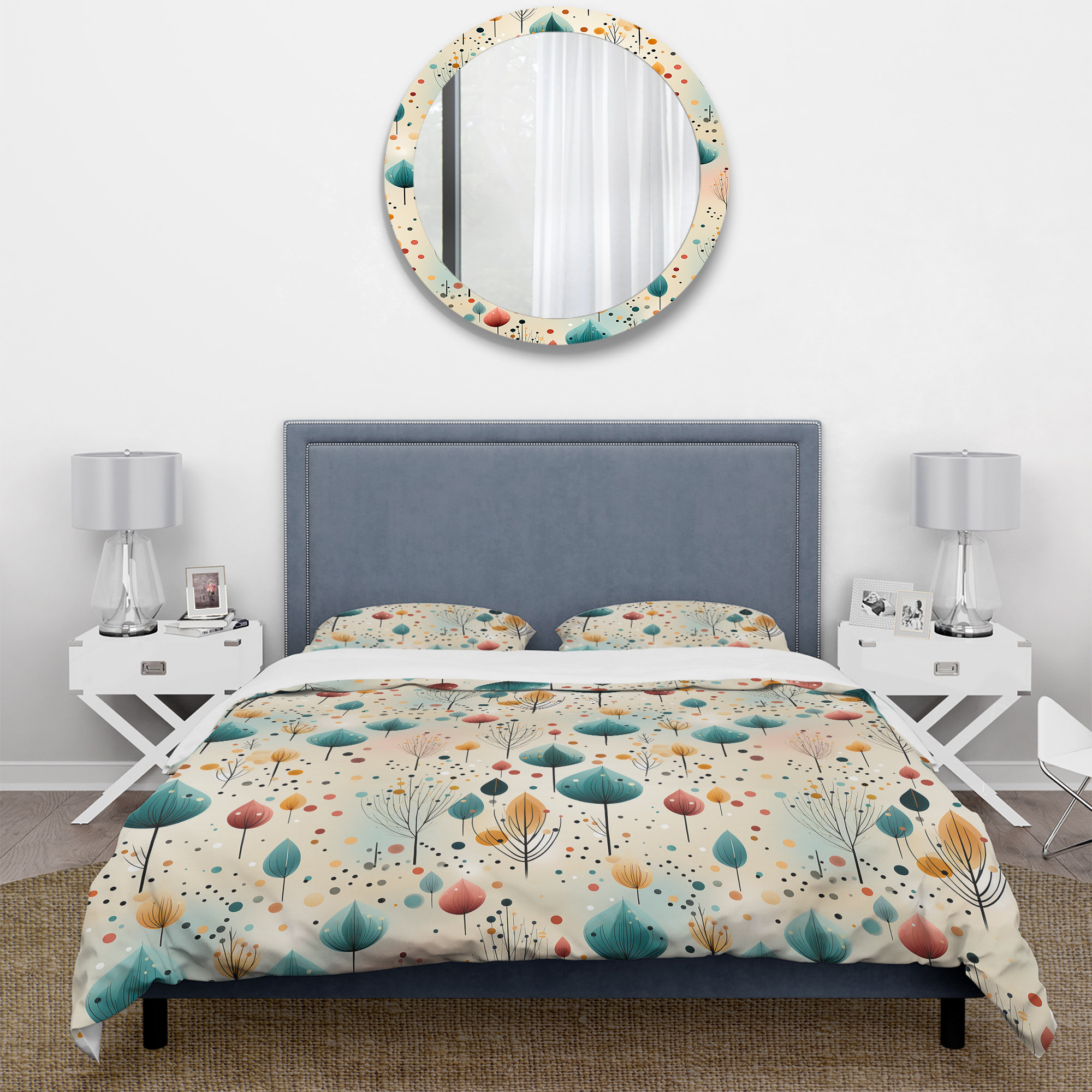 Design Art Pastel Colors Forest Pattern Duvet Cover Set | Wayfair