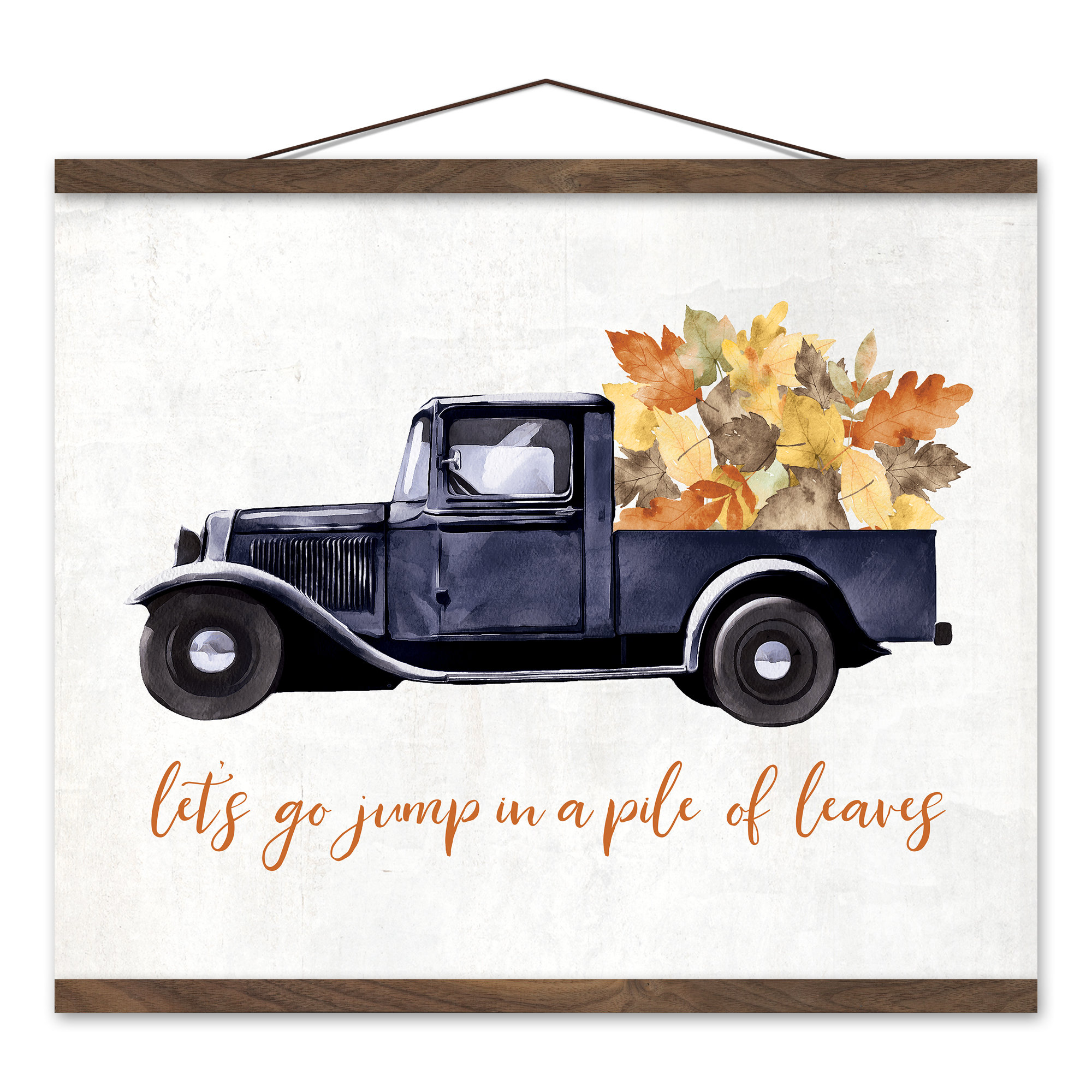 Trinx Jump In Pile Of Leaves Hanging Print On Canvas - Wayfair Canada