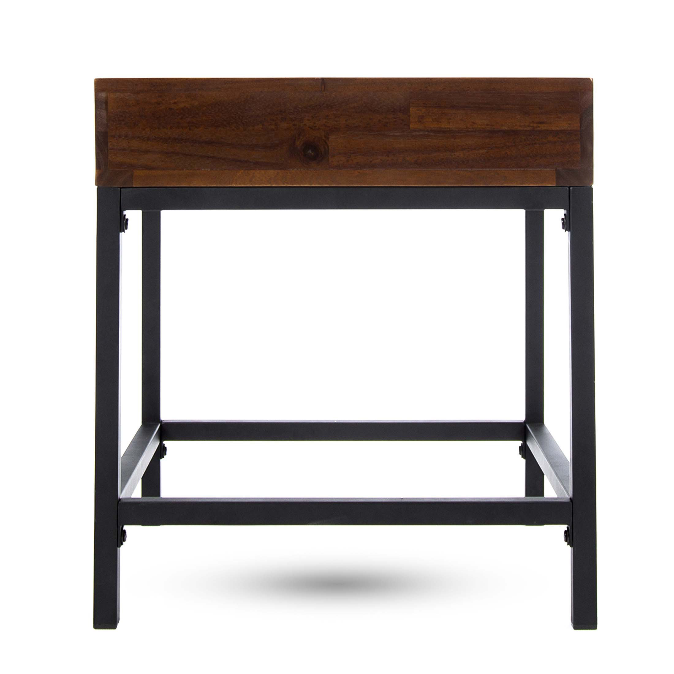 17 Stories Rugged and Functional Industrial Storage Side Table Crafted ...