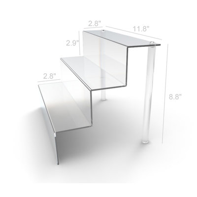 Rebrilliant Acrylic Risers 11.8" W x 8.5" D Three-Tier Acrylic Step ...
