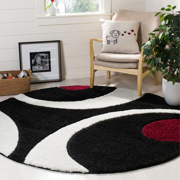 Wade Logan® Ashal Abstract Black/Ivory Area Rug & Reviews | Wayfair