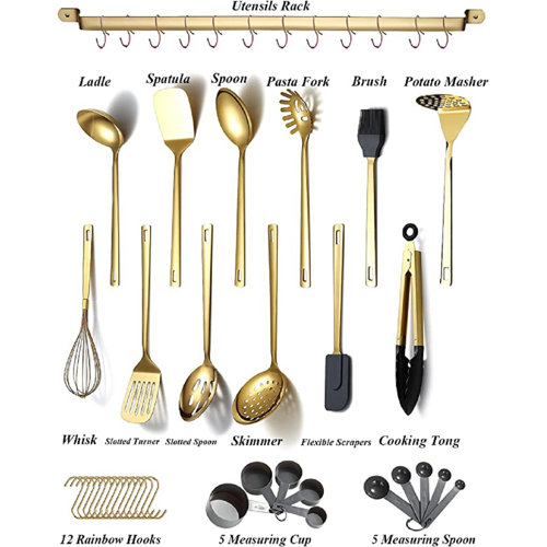 ASA 37 Pieces Kitchen Utensils Set, Kitchen Gadgets Tool Set with ...