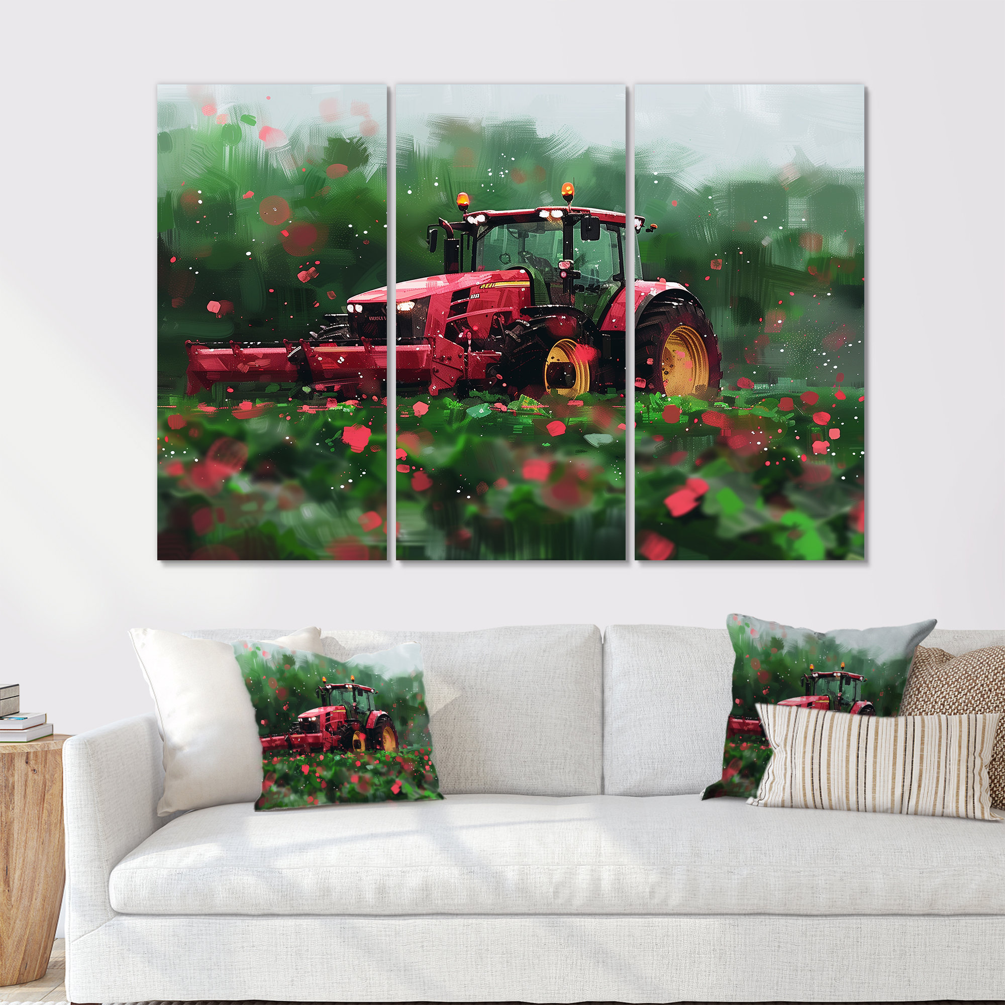 August Grove® Summer Farming Tractor Fields - Farm Wall Decor Set | Wayfair