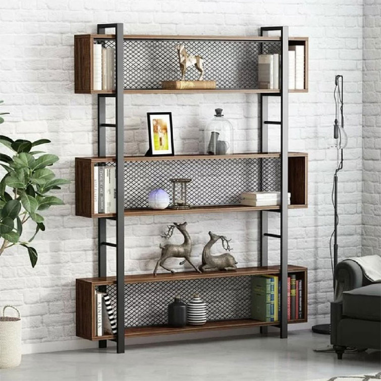 Borough Wharf Abdillahi 160cm H x 75.6cm W Geometric Bookcase Bookcase ...