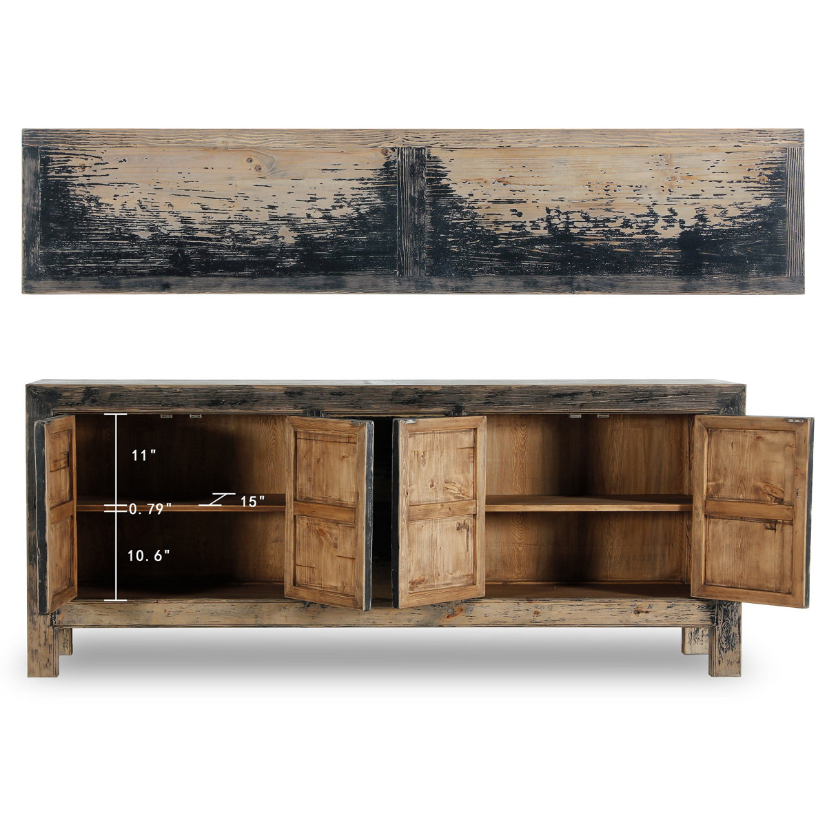 Lily's Living 87" Wide 2 Drawer Maple Solid Wood Buffet Table | Wayfair