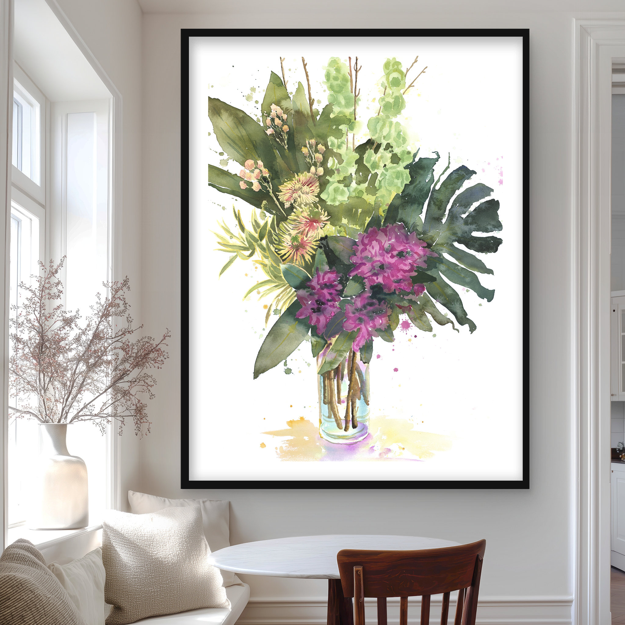Lark Manor™ Tropical Flower Assemblage - Green Bedroom Framed Print ...