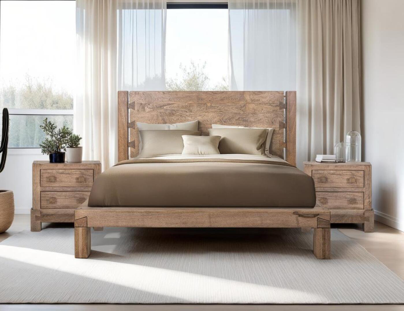 Gracie Oaks Elizabeth 3-Piece Bedroom Set (Bed With 2-Nightstands ...