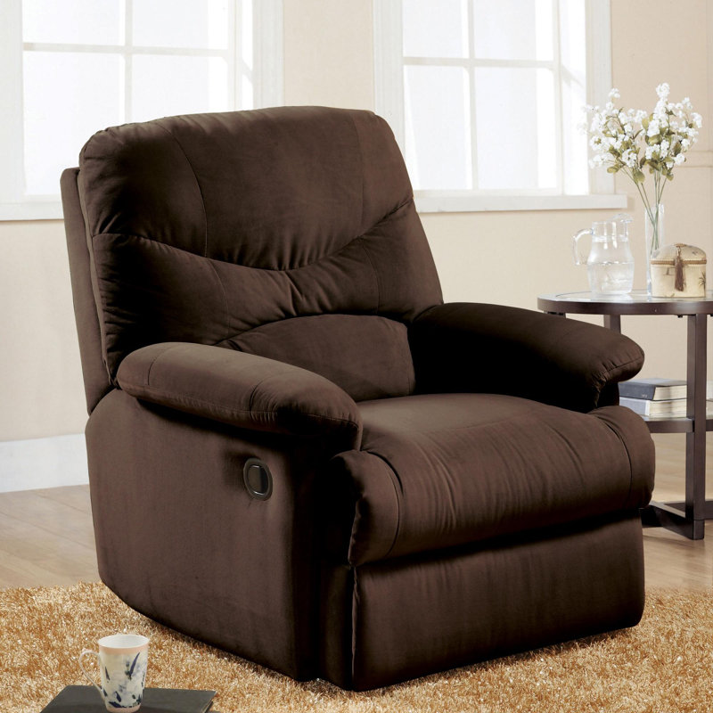Lark Manor™ Light Brown Microfiber Motion Recliner | Wayfair