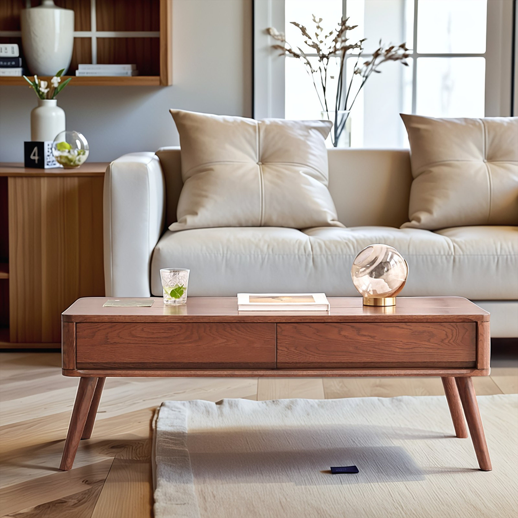 Corrigan Studio® Elevated center table - solid oak tops | Wayfair