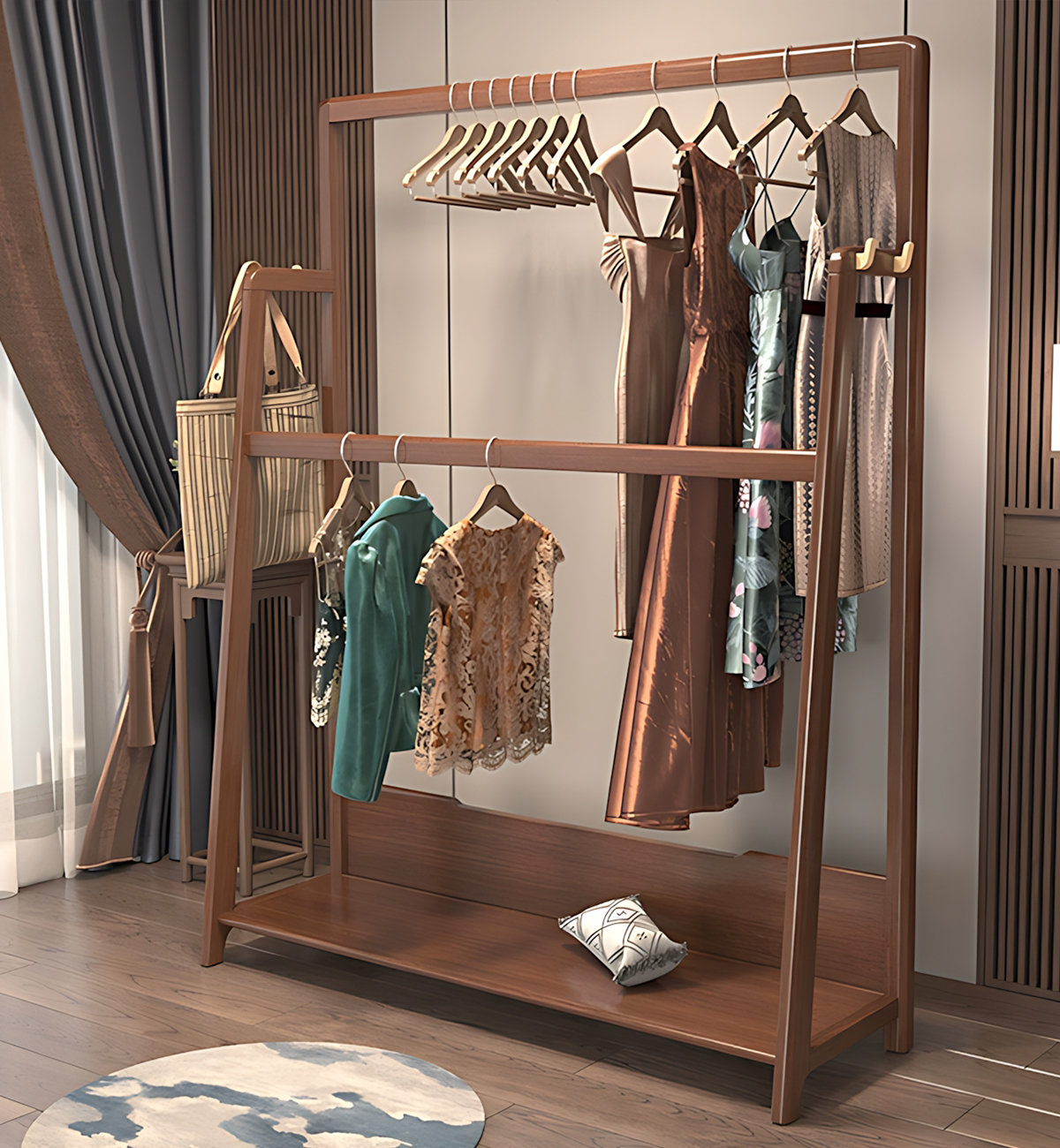 VICABY Solid wood freestanding coat rack | Wayfair