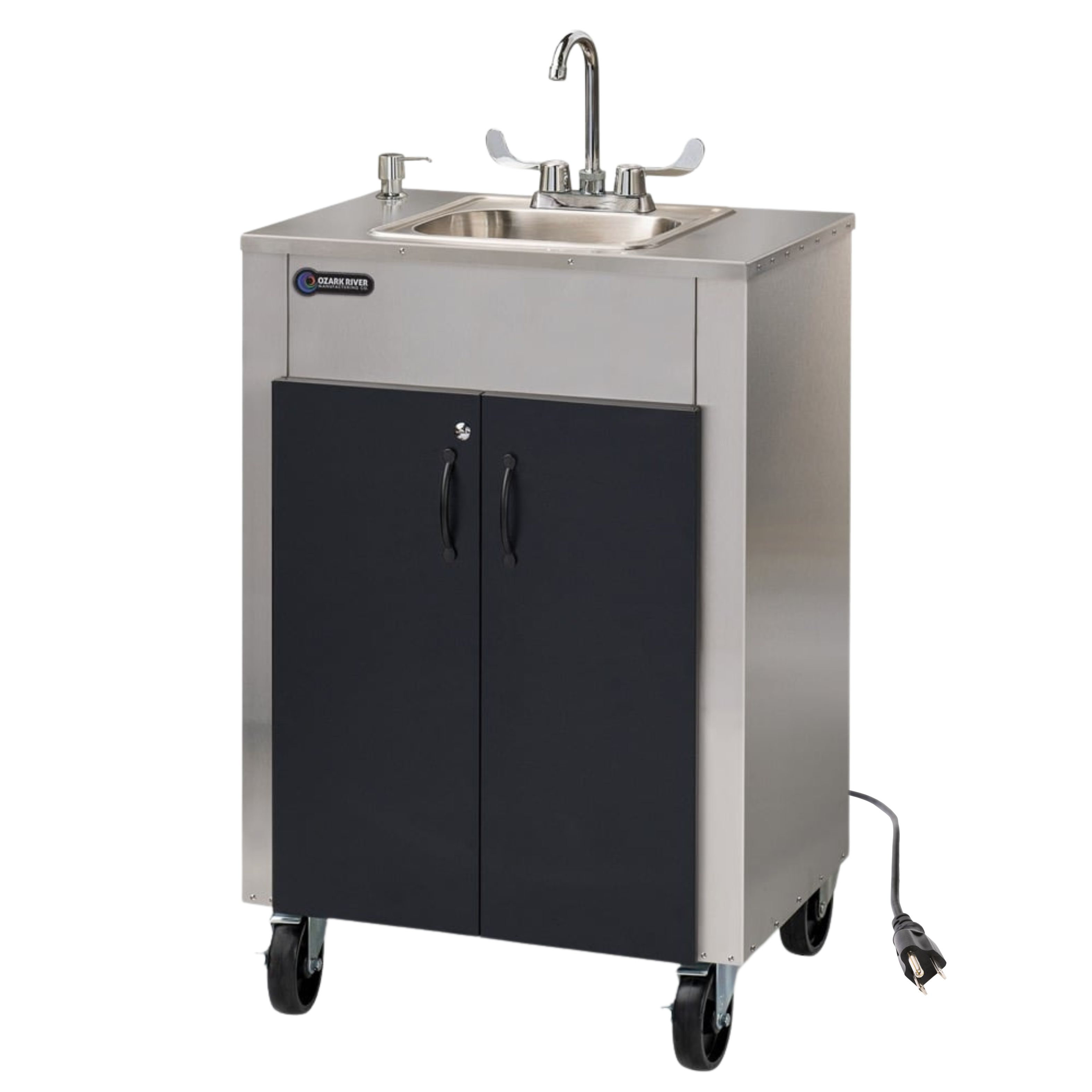 Ozark River Portable Sinks Elite Series LS1, White Doors-Black Edges ...