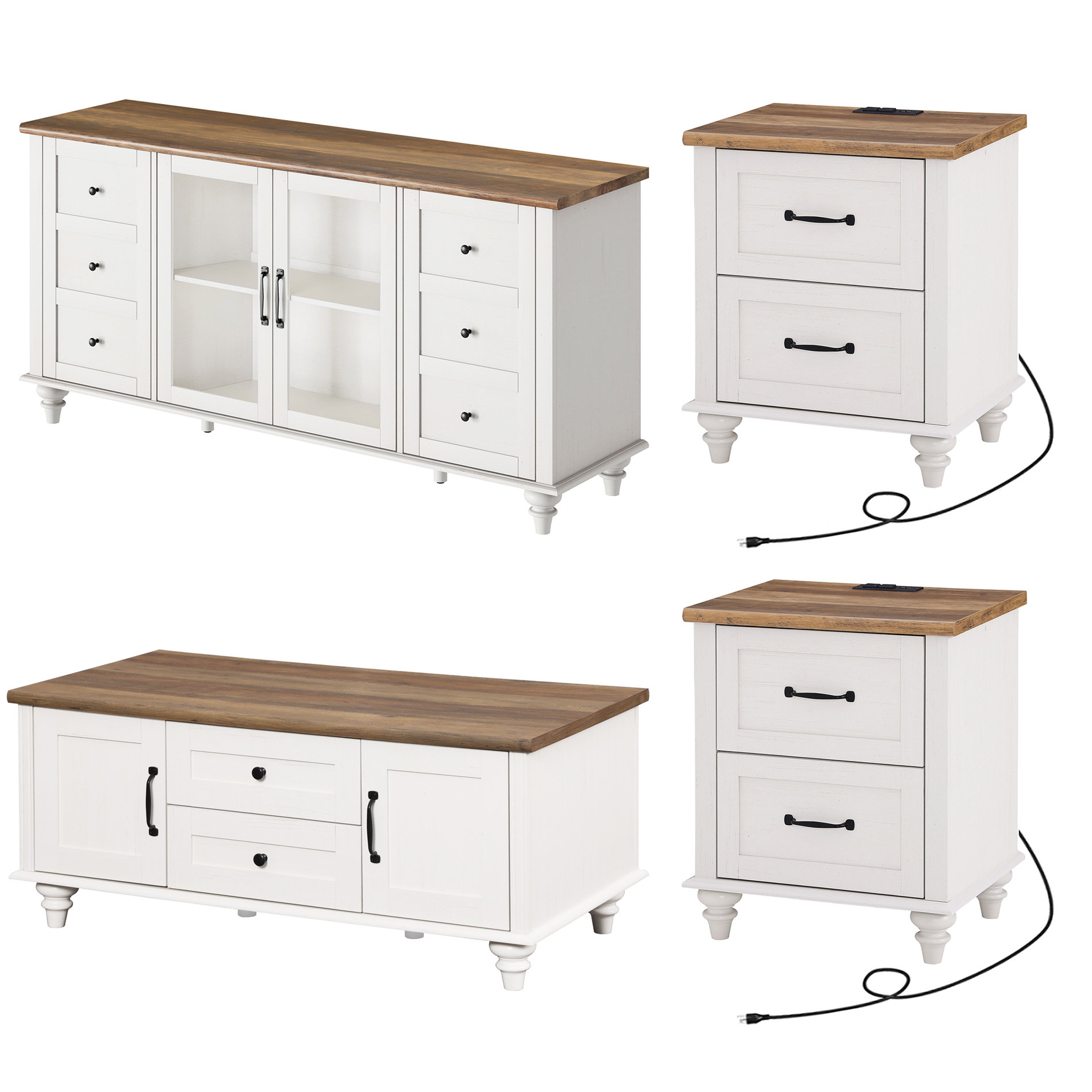 Alcott Hill® 4 Piece Living Room Table Set - Includes Modern Coffee ...