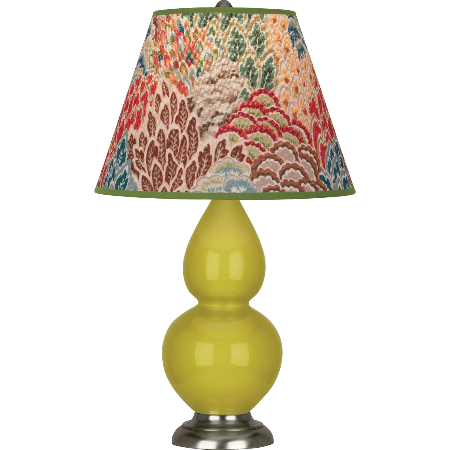 Robert Abbey Small Double Gourd Accent Lamp - Citron, Antique Silver ...