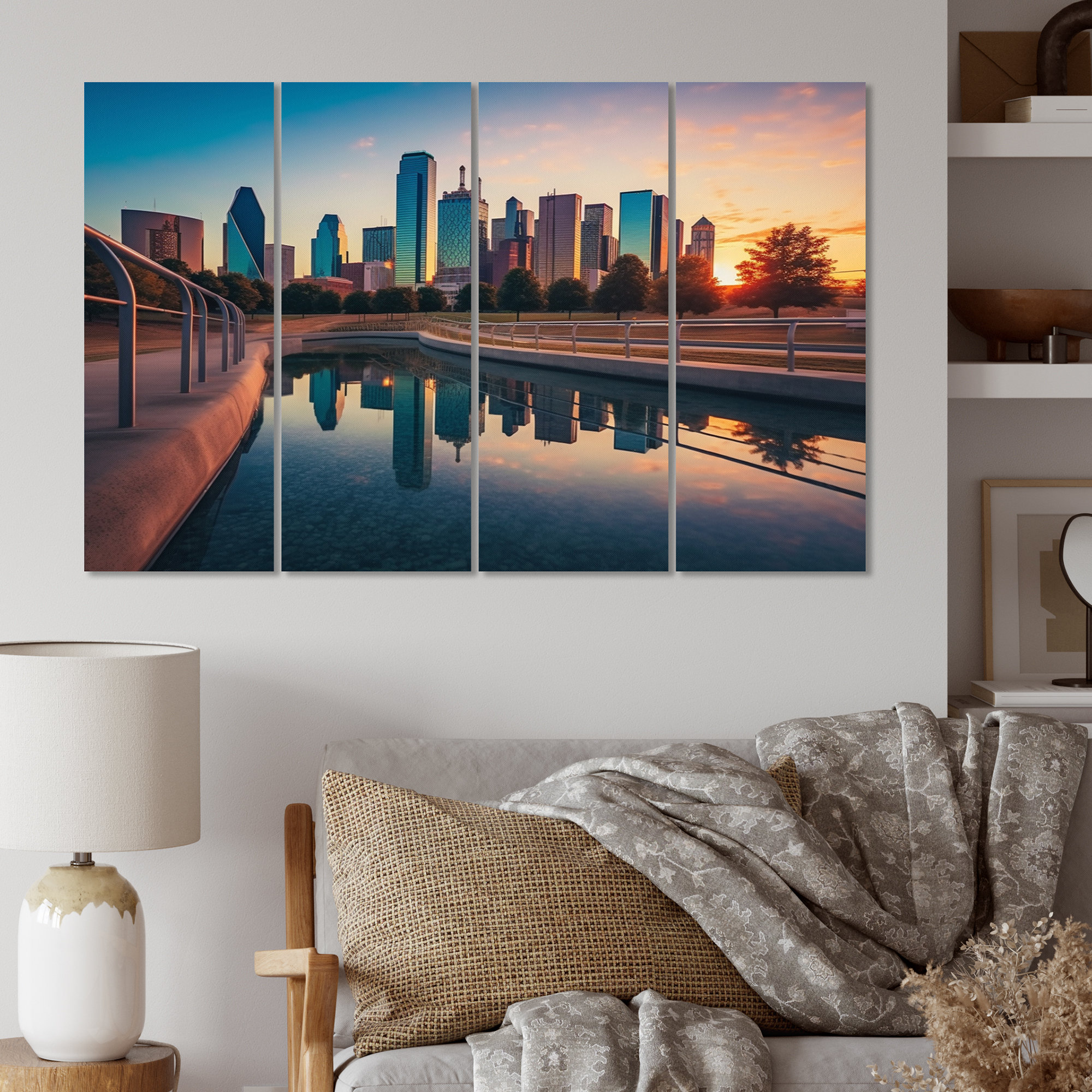 Design Art Dallas Perspectives III - Dallas Canvas Wall Art - 4 Panels ...