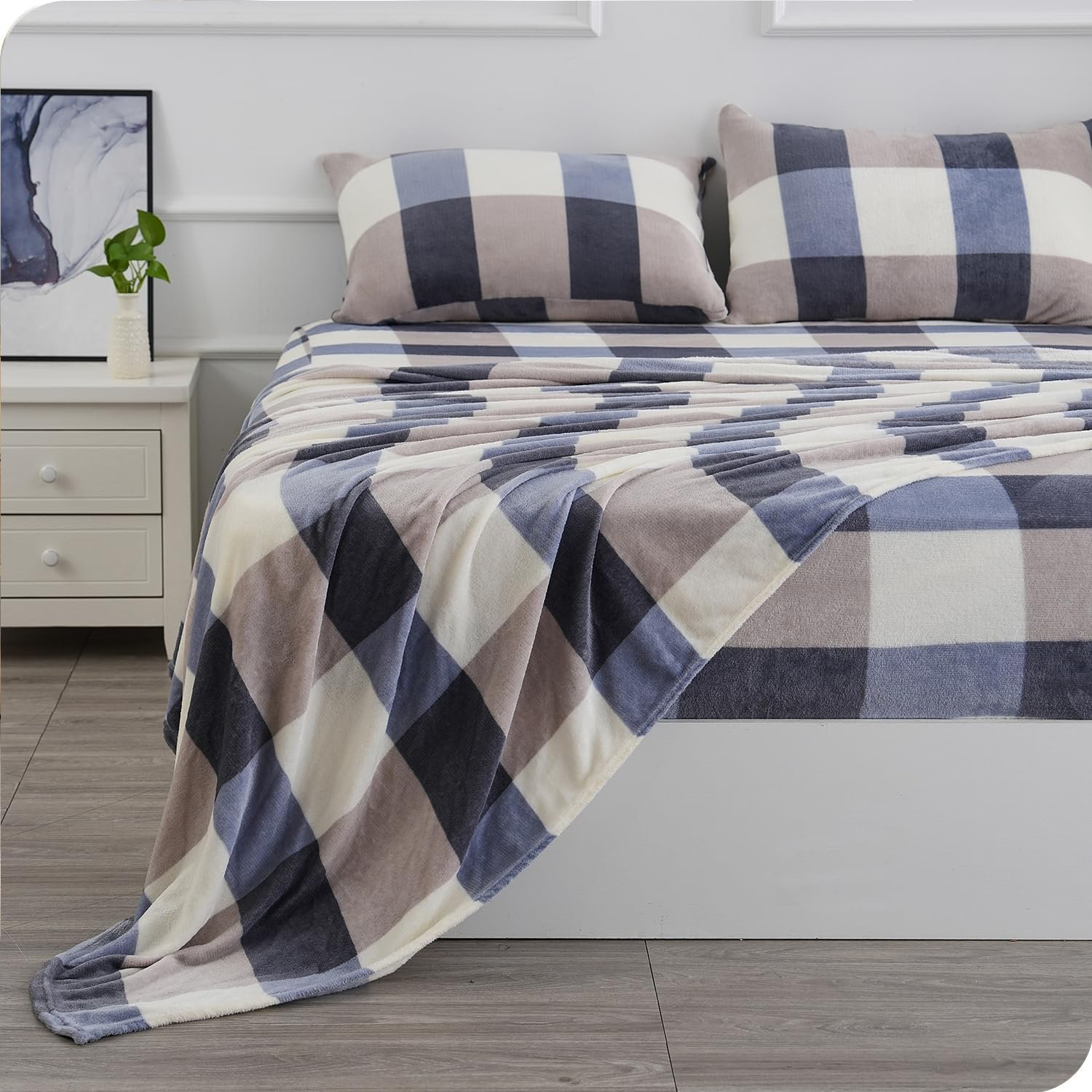 AMIPOR Soft Micro Fleece Queen Size Bed Sheets Set 4 Piece - Extra Soft ...