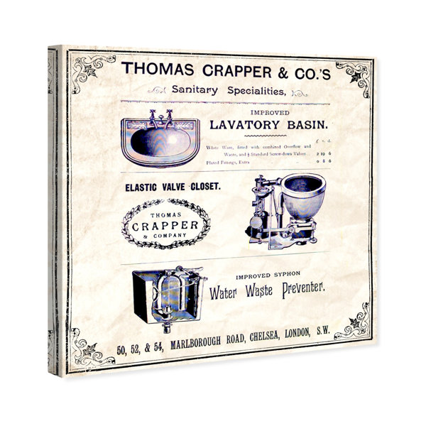 House of Hampton® 'Thomas Crapper Inventor of the Toilet' Graphic Art ...