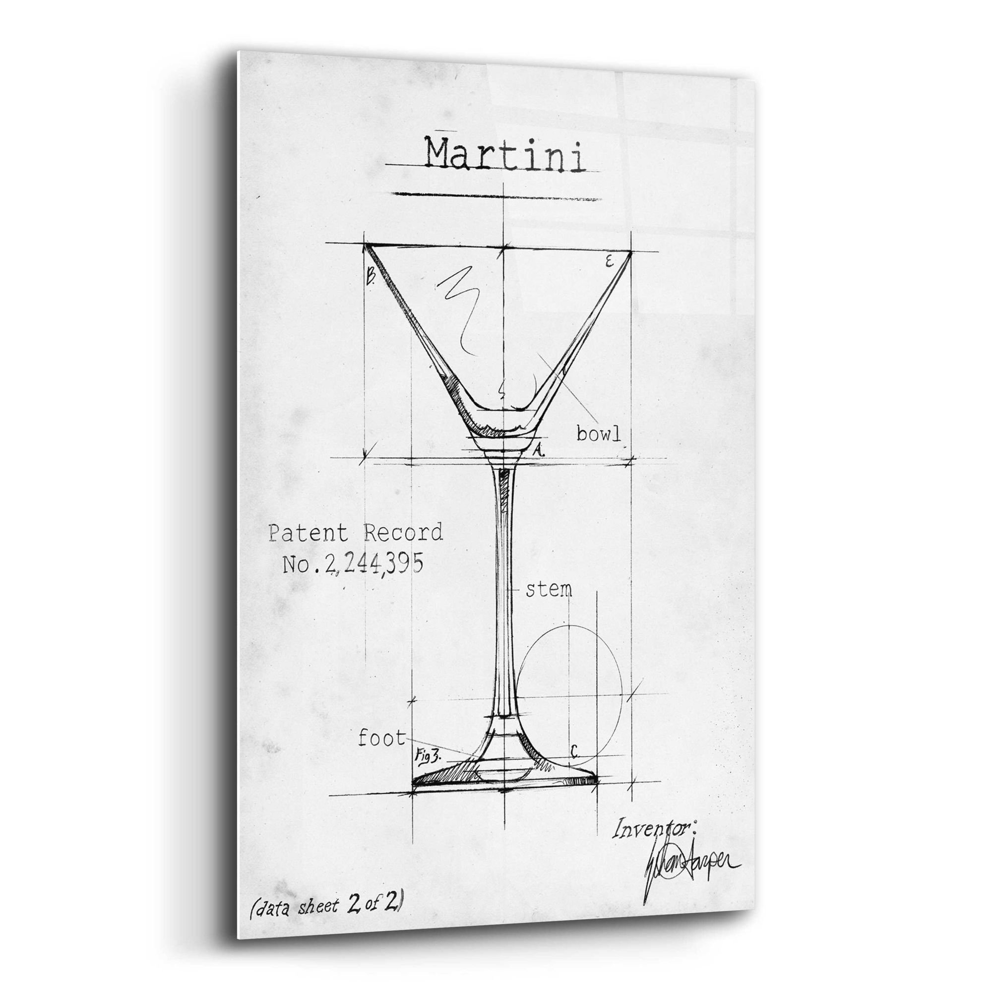 Williston Forge 'Barware Blueprint V' By Ethan Harper, Acrylic Glass ...