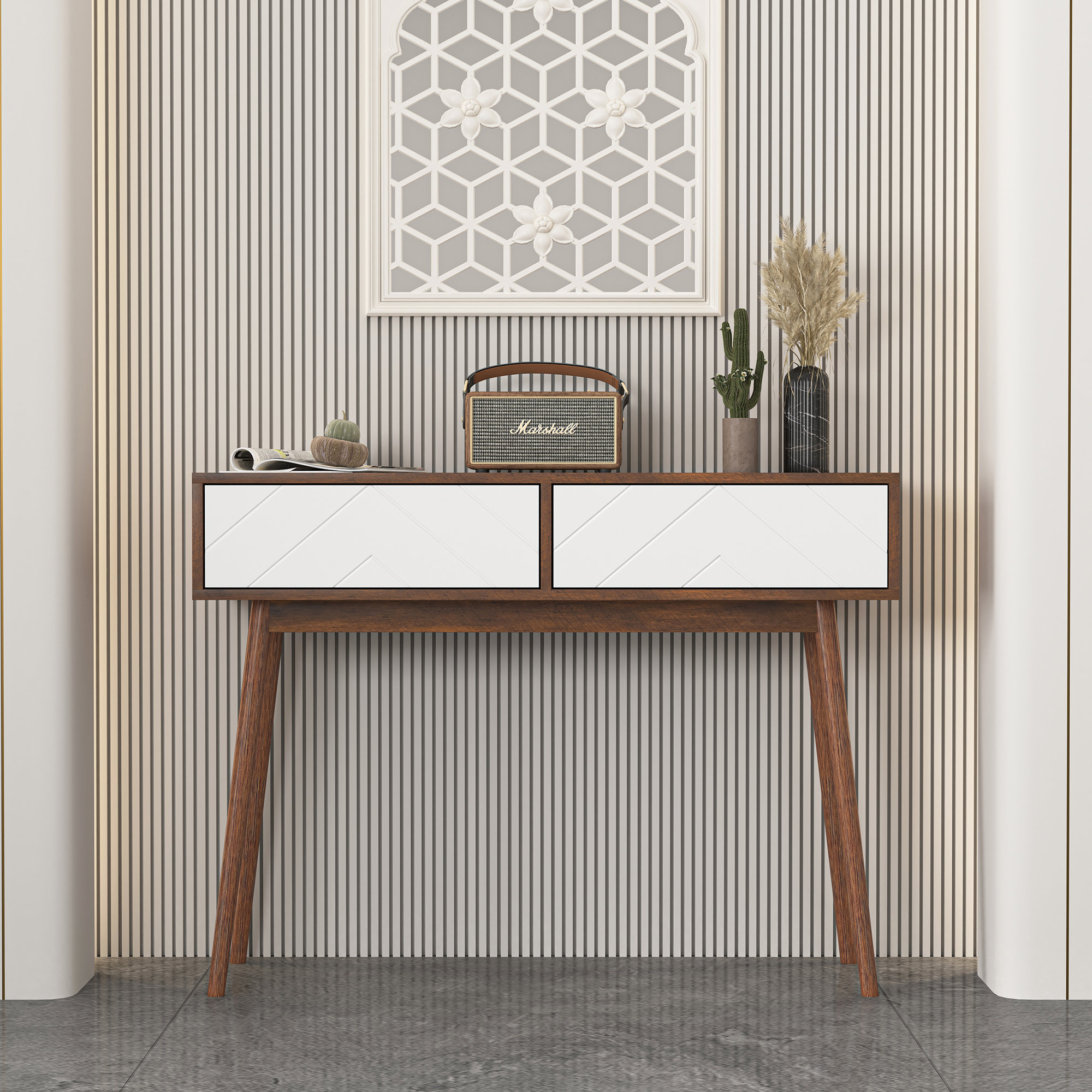 George Oliver Console Table with Storage Space and Wood Legs - Wayfair ...