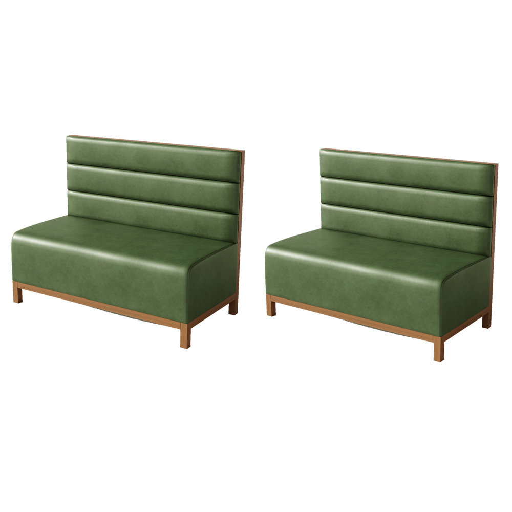 Canadian Linen Vintage Cafe Bistro Restaurant Green Benches Faux ...