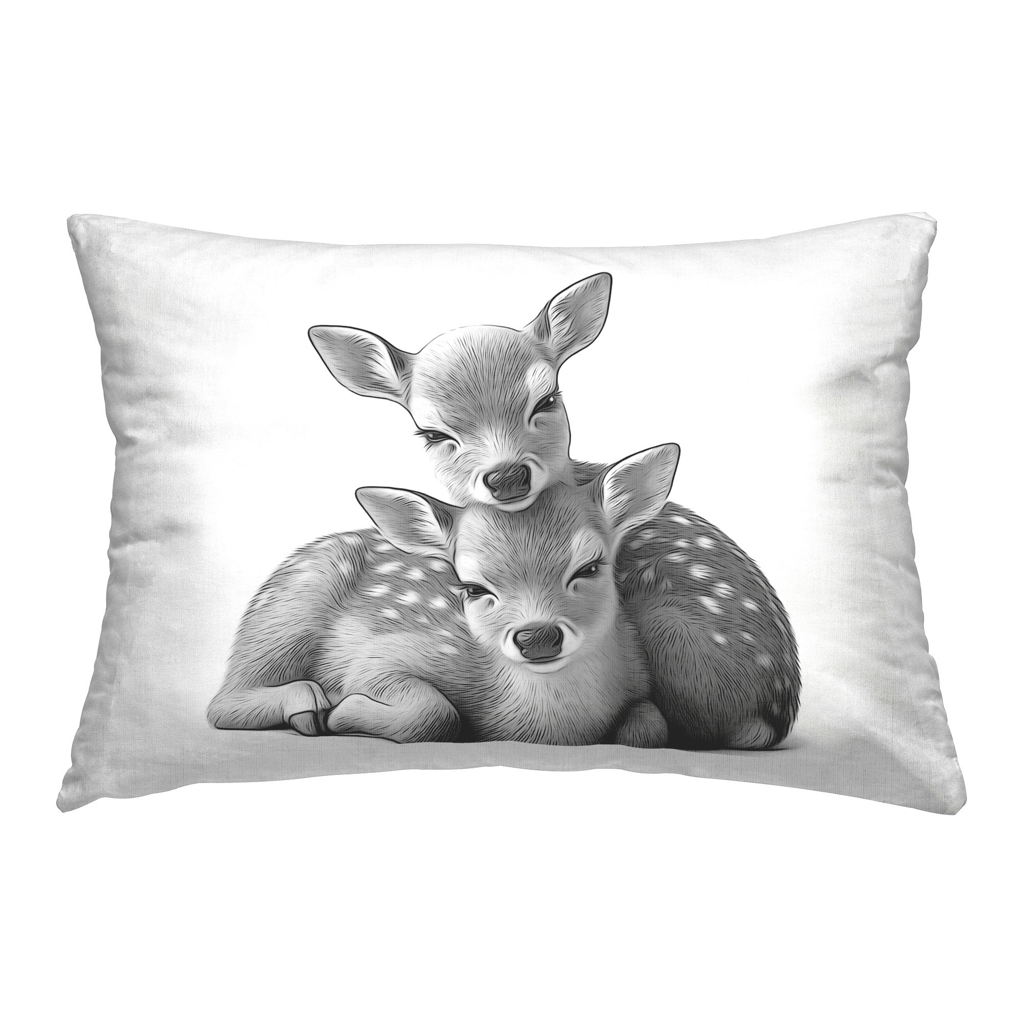 Stupell Industries Two Cuddling Fawns Decorative Printed Throw Pillow ...