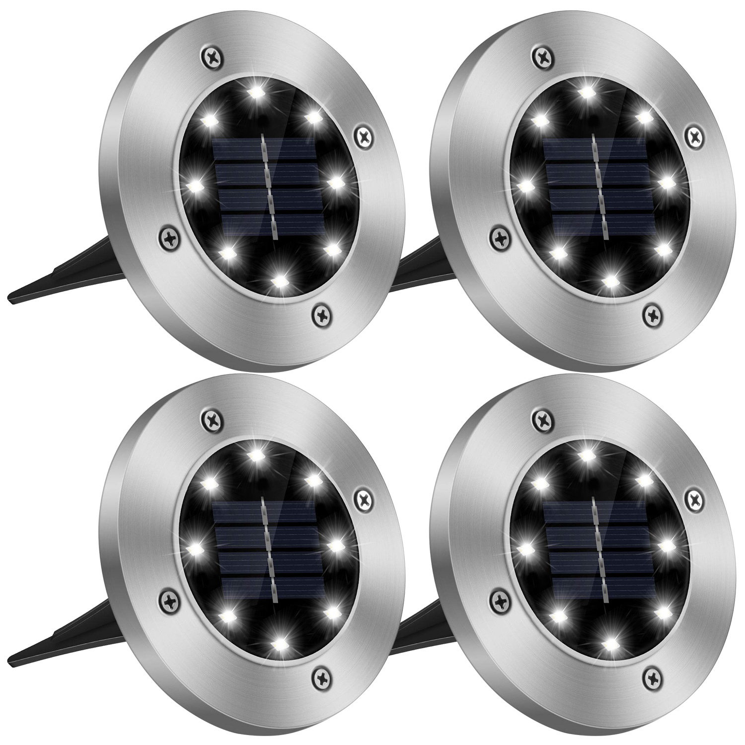 iMounTEK Black Solar Powered Integrated LED Pathway Light Pack ...