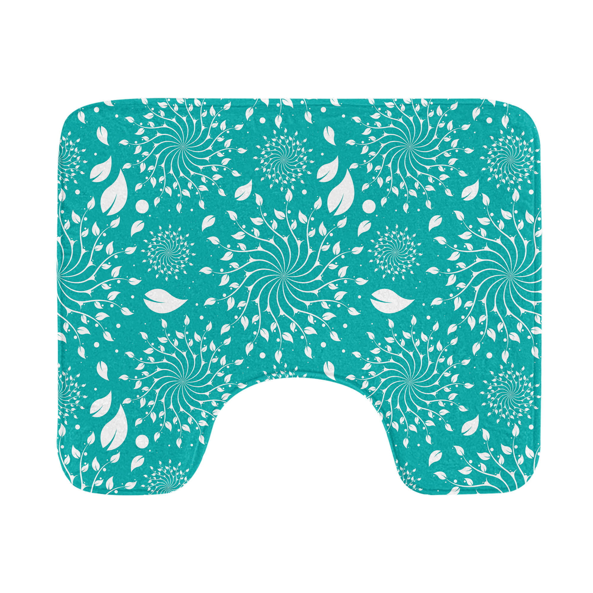 East Urban Home Turquoise Toilet Mat U-Shape Bathroom Rug 20" Turquoise ...