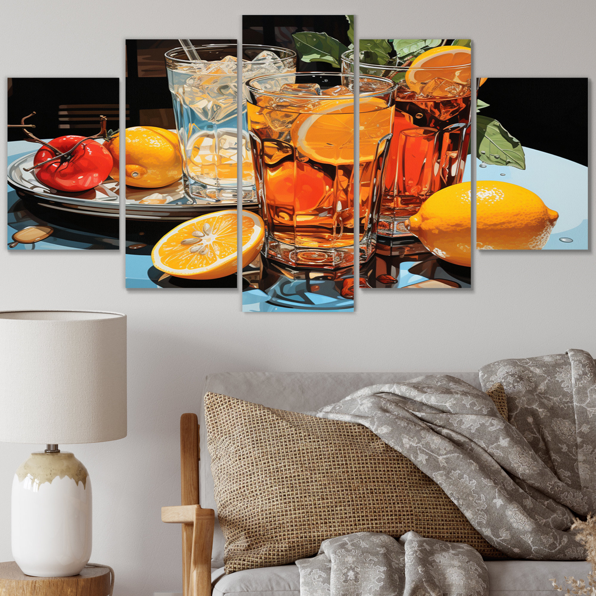 August Grove® Cocktails Symphony III - Food & Beverage Canvas Wall Art ...