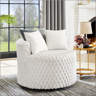 Latitude Run® Plush Wide Wale Corduroy Upholstered Barrel Accent Chair ...
