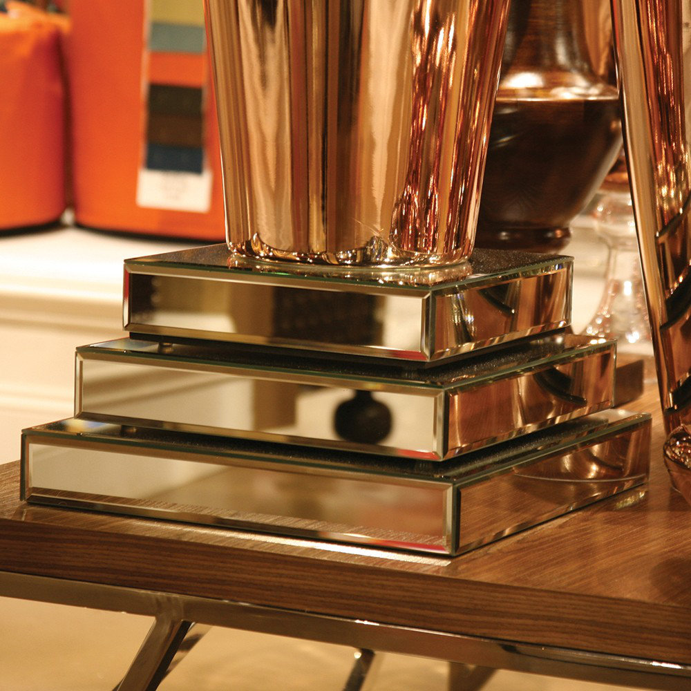 Rosdorf Park 3 Piece Square Mirrored Display Platform Sculpture Set ...