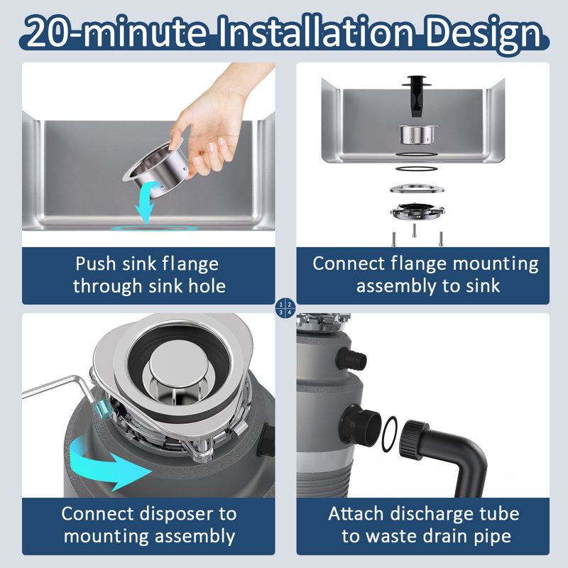 Trifecte 1 HP Continuous Garbage Disposal | Wayfair