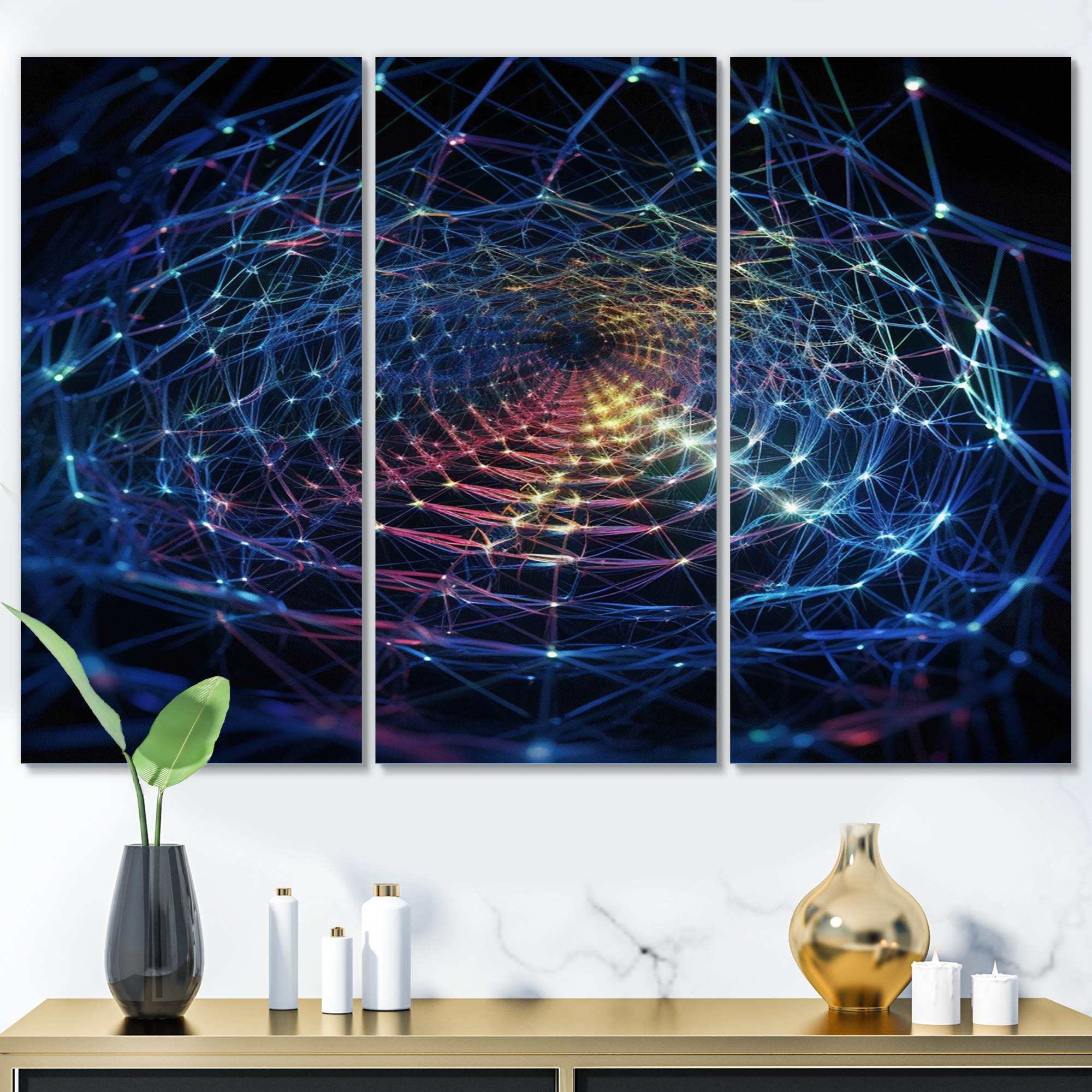 Brayden Studio® Futuristic Infinity Matrix I On Canvas 3 Pieces Print ...