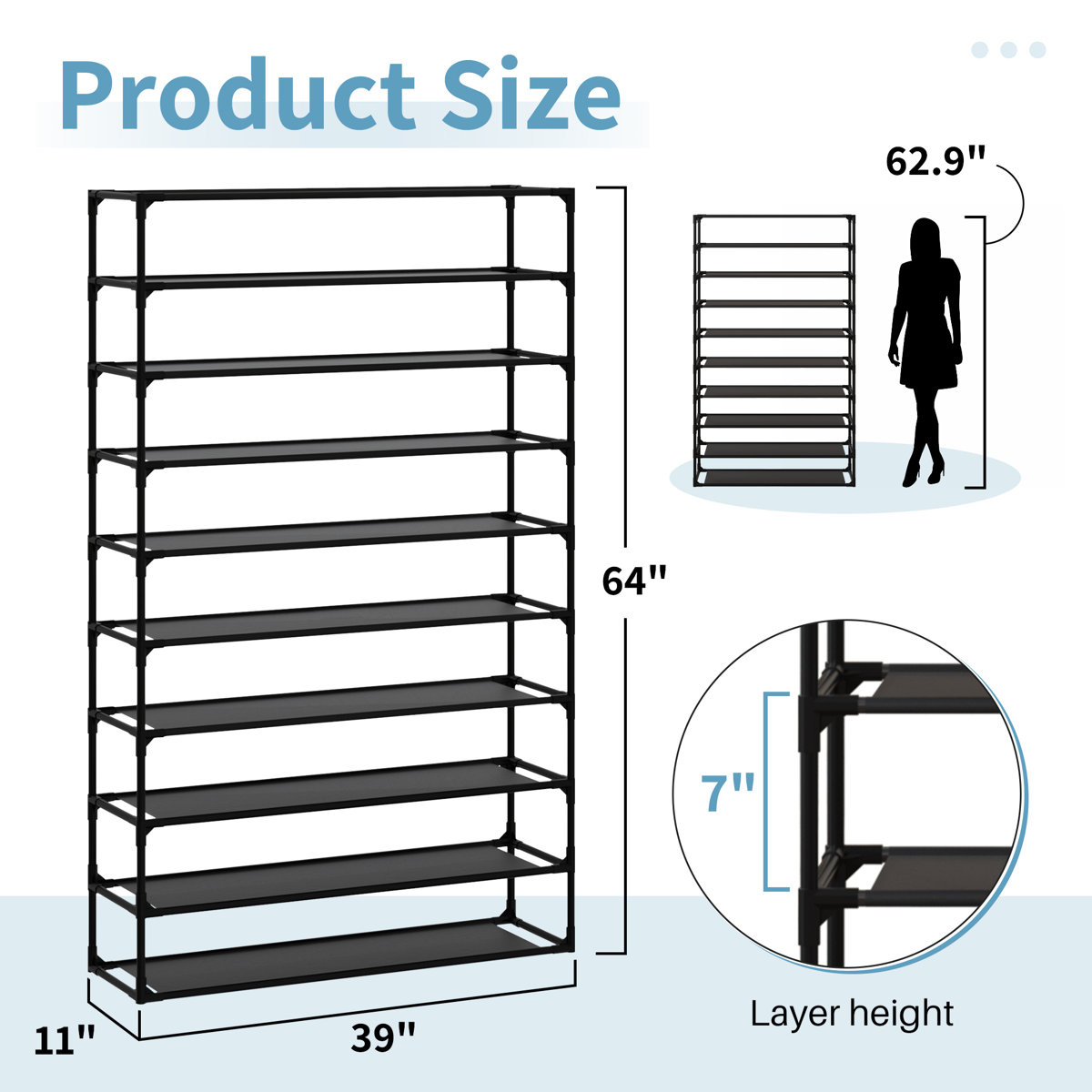 Rebrilliant 80-100 Pair Stackable Shoe Rack (Set of 2) | Wayfair