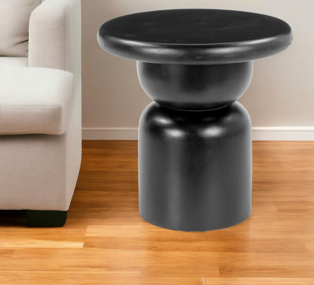 HomeRoots 20" Black Solid Wood Round Pedestal End Table - Wayfair Canada