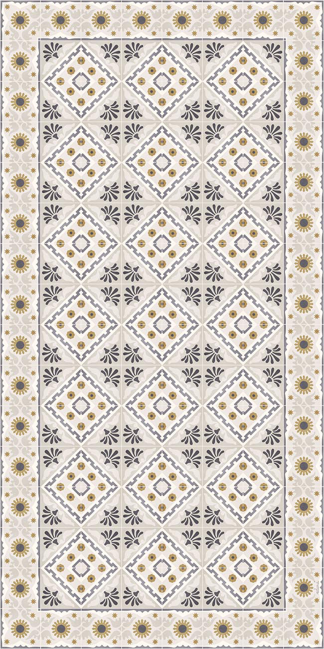 ADAMA LLC Fontana Geometric Vinyl Area Rug in Beige | Wayfair