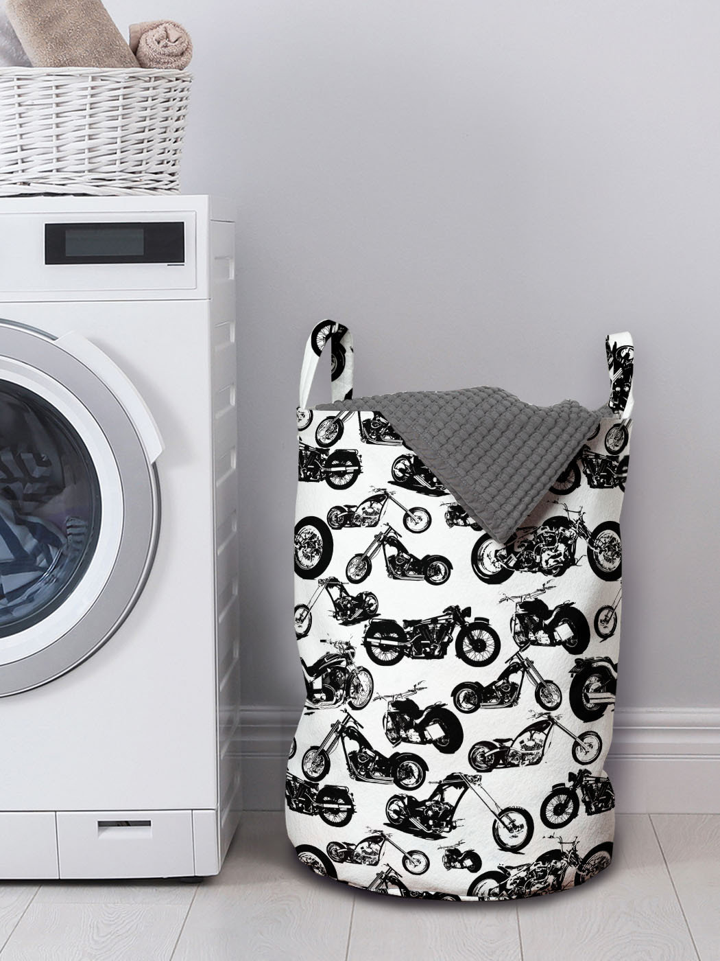 17 Stories Motorcycle Laundry Bag 2-Pack Retro Chopper Design 13"x19 ...