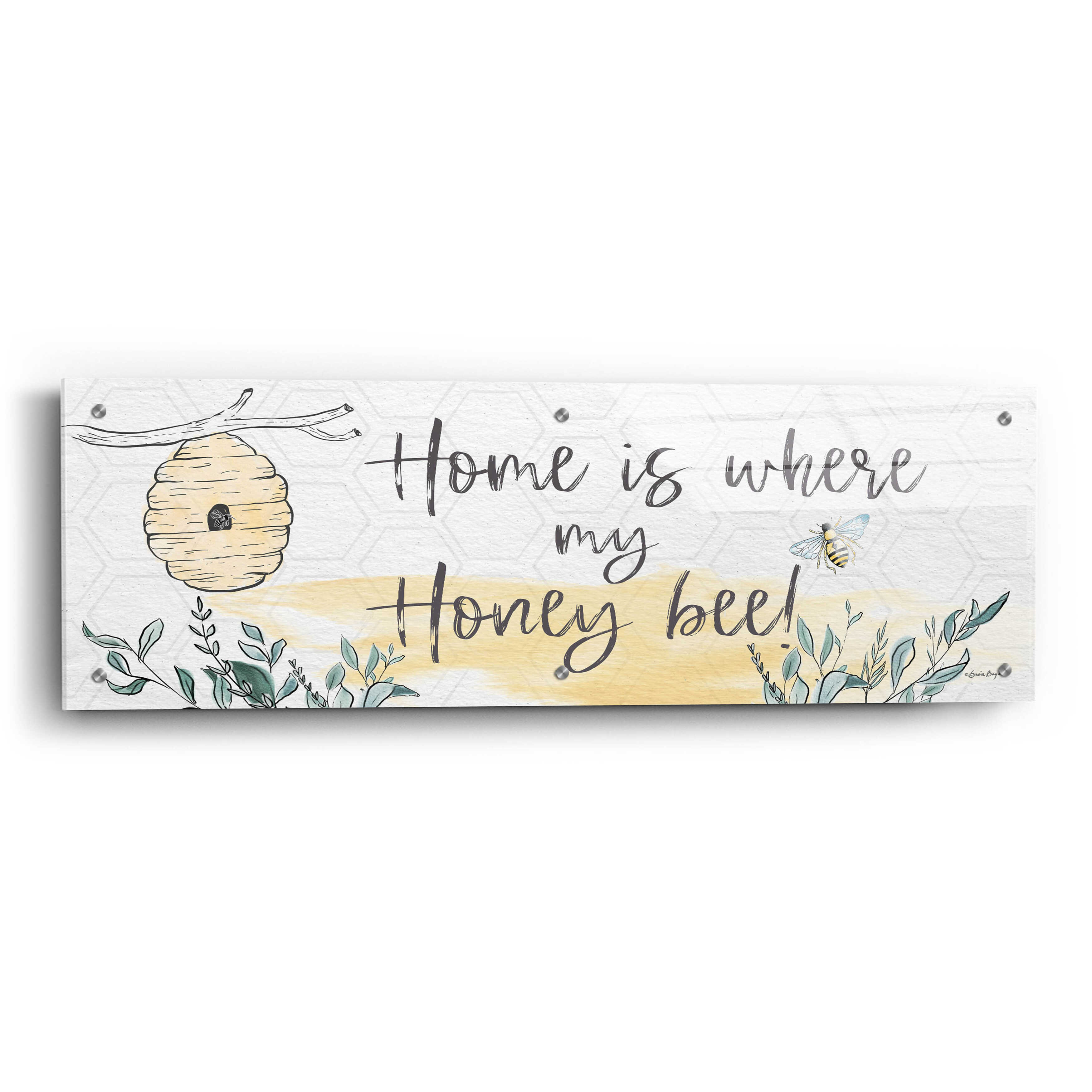 August Grove® Epic Art 'Home Is Where My Honey Bee' By Susie Boy " Home ...