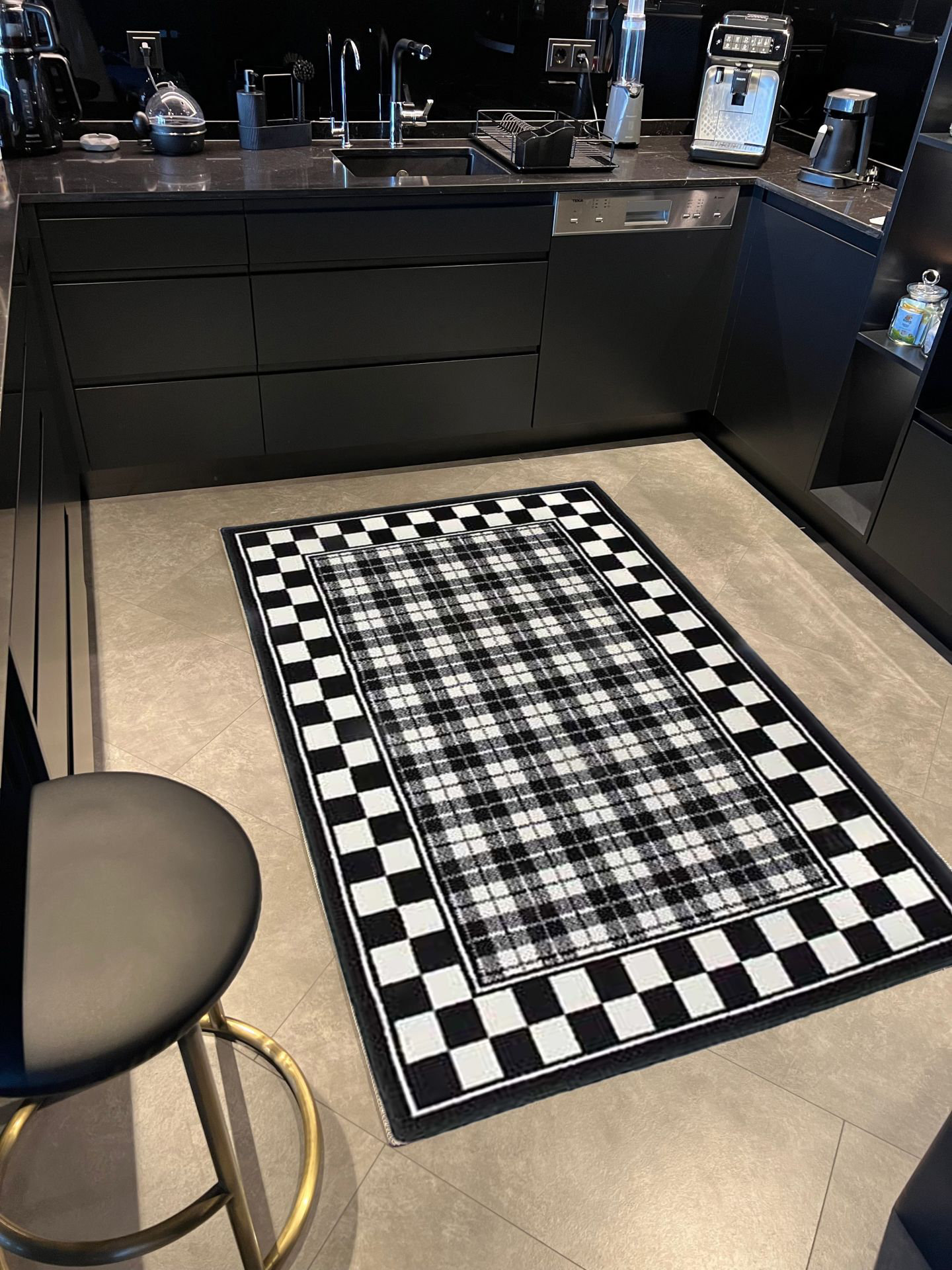 METG HOME Checkerboard and Plaid Pattern Woven Base Rug - Wayfair Canada