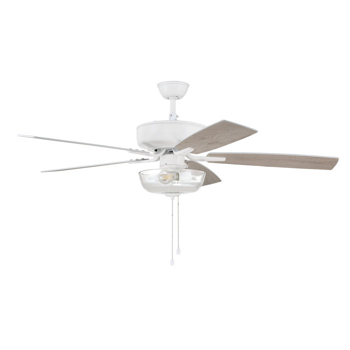 Craftmade Pro Plus 101 Clear Bowl Light Kit 52'' Ceiling Fan with Light ...