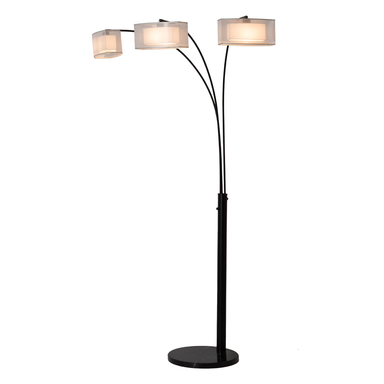 Nova of California Amarillo 3 Light Arc Floor Lamp - Matte Black | Wayfair