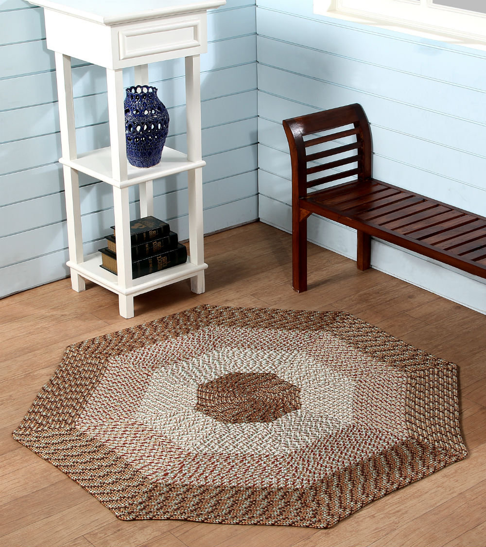 August Grove® McClure Machine Woven Braided Rug - Octagon Area Rug ...