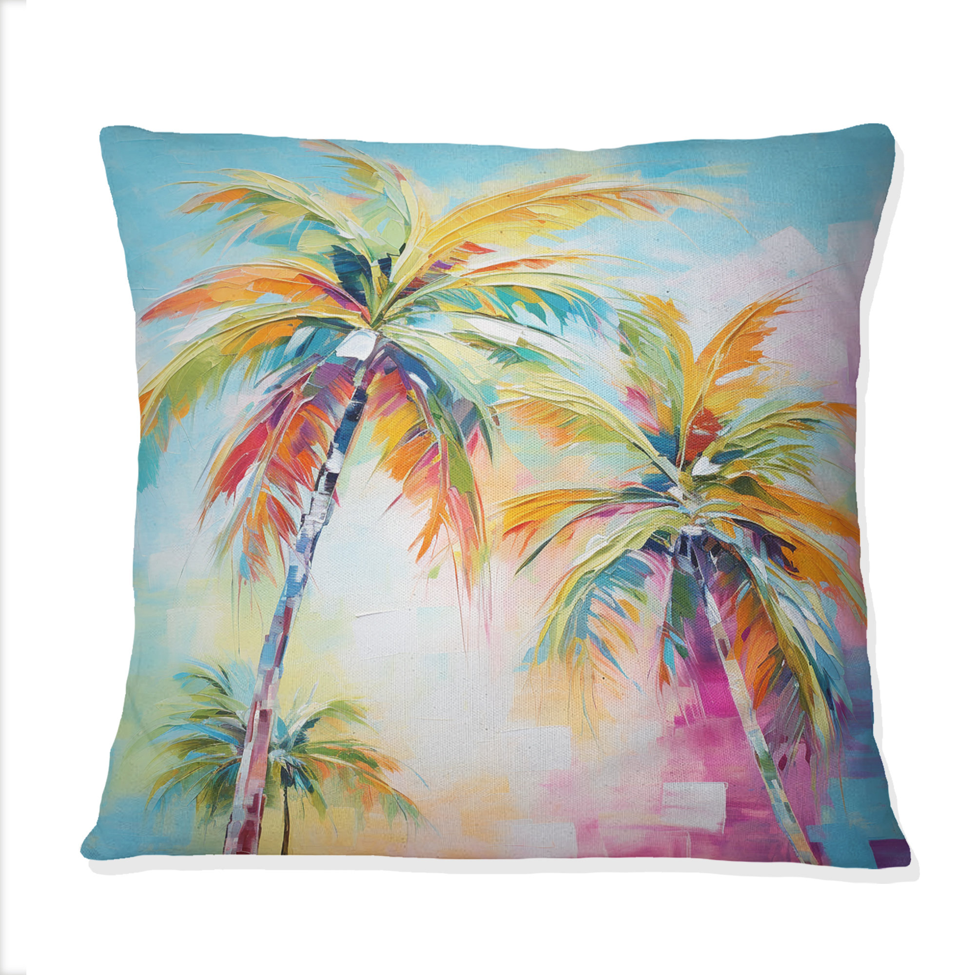 Design Art Popart Palm Trees III - Palms & Palm Trees Printed Throw ...