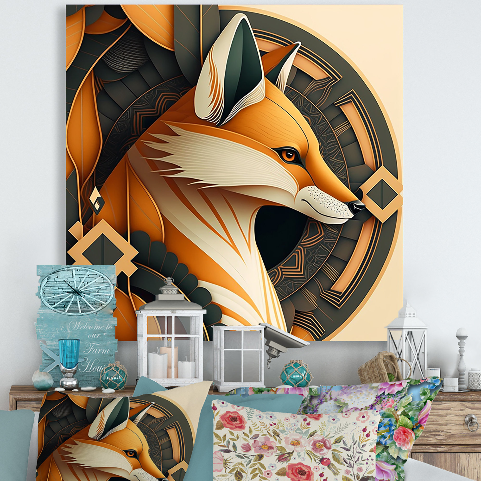 Millwood Pines Eibhlin Retro Graphic Fox I - Print - Wayfair Canada