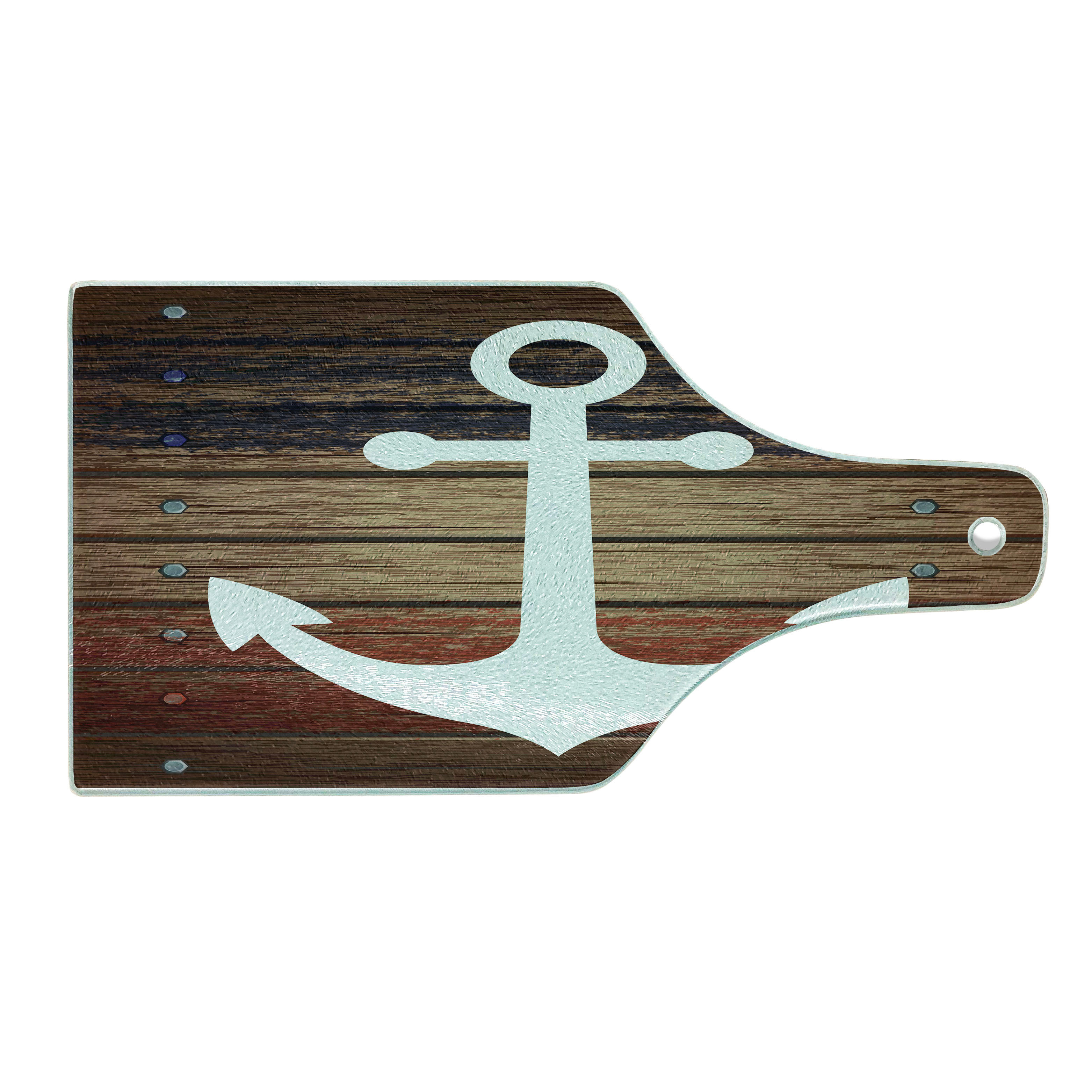 Ambesonne Marine Tempered Glass Cutting Board Boat Theme Anchor Motif ...