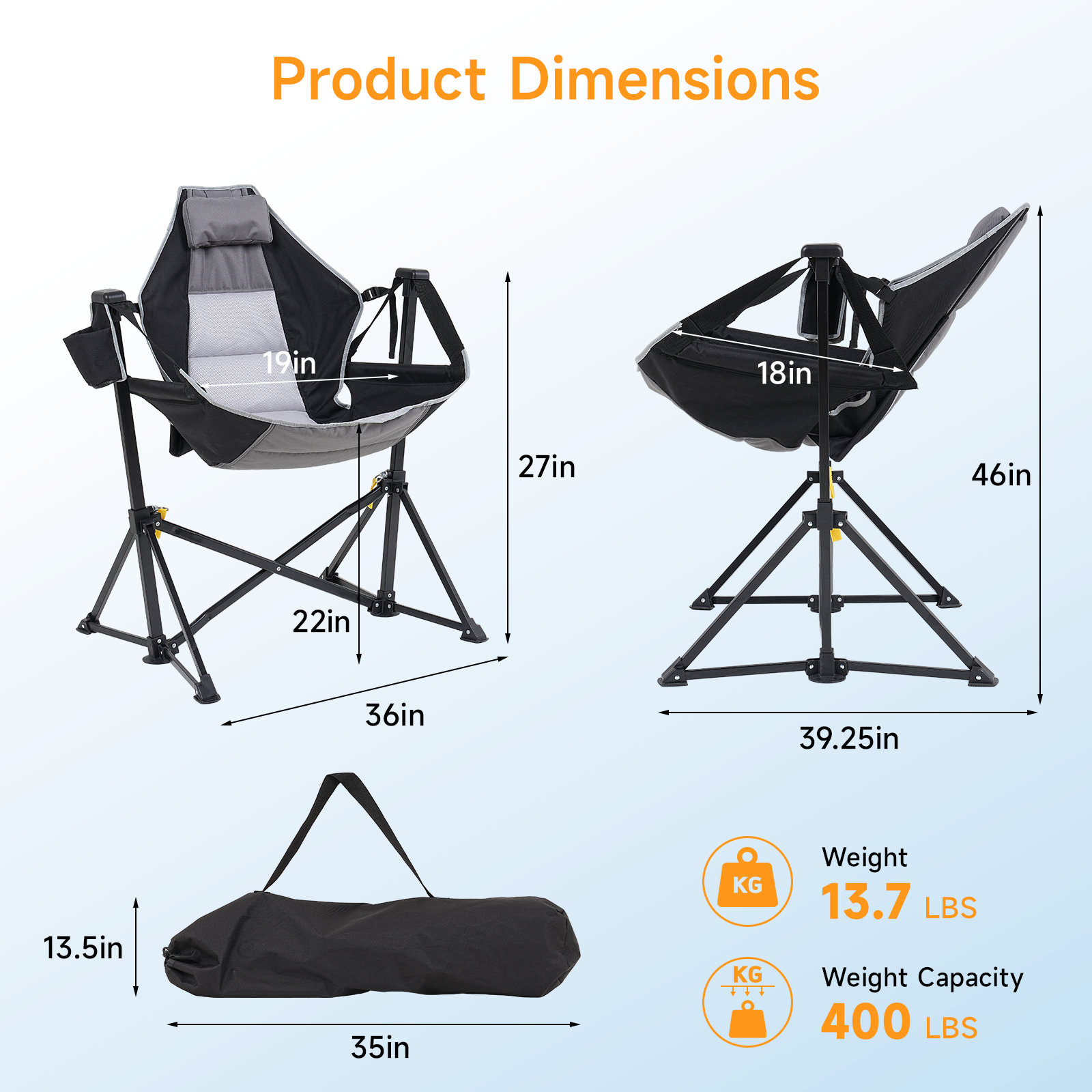 Latitude Run® Noraleescome Hammock Folding Camping Rocker Chair with ...