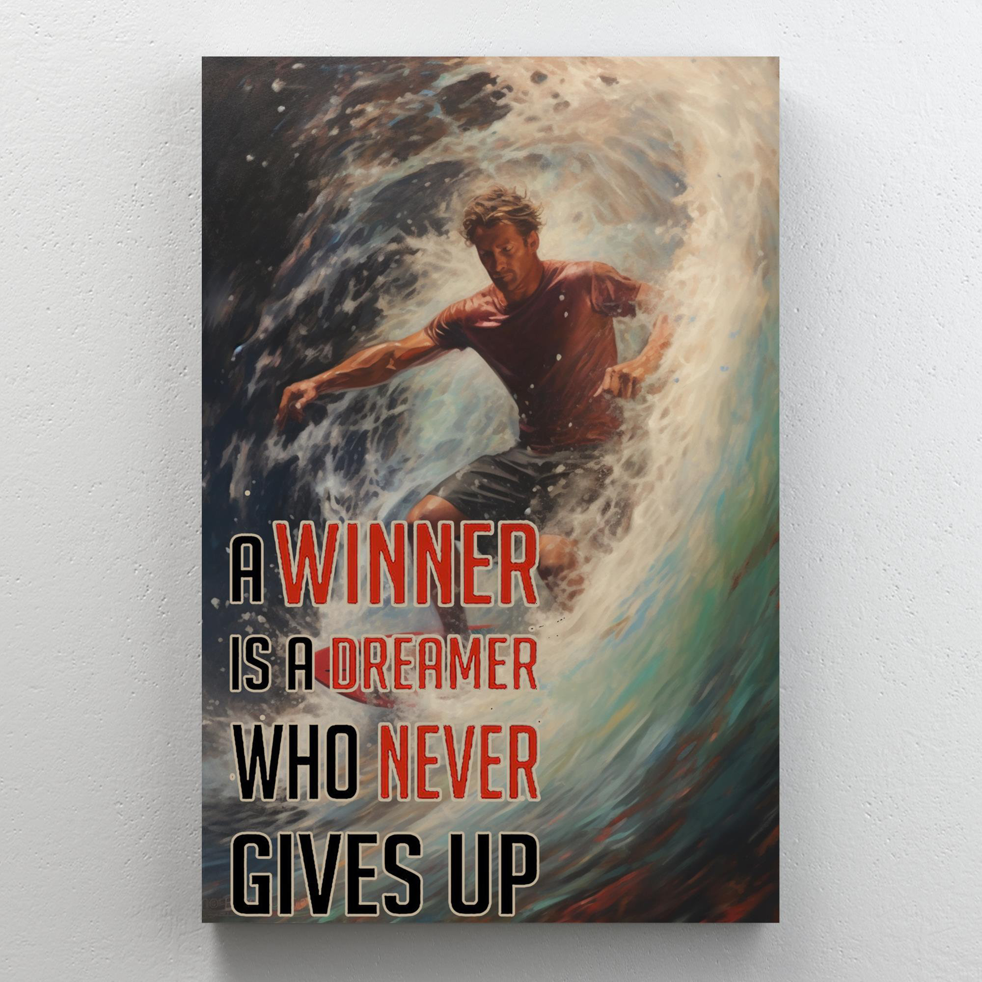 Rosecliff Heights Surfing A Winner Is A Dreamer On Canvas Graphic Art ...