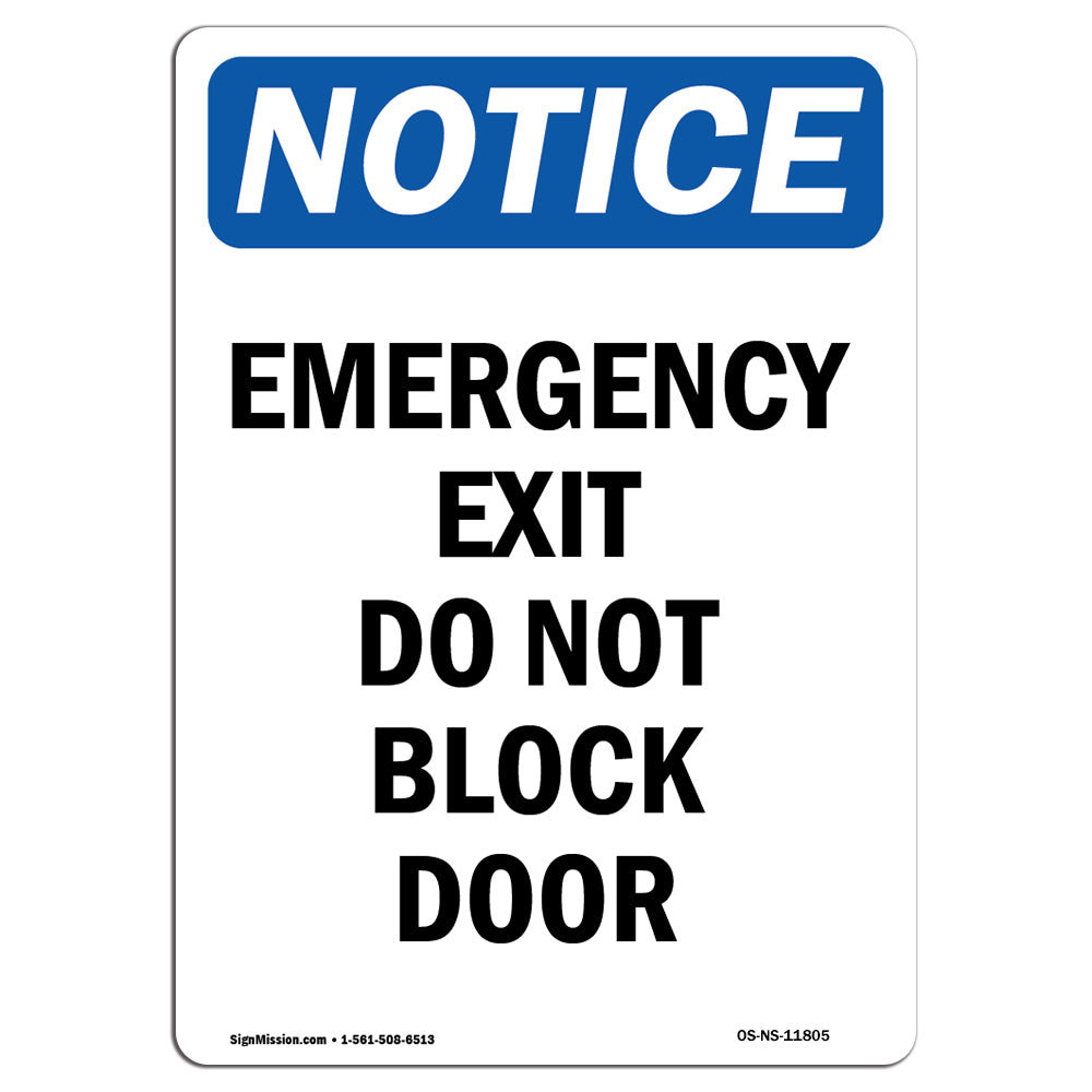 SignMission Emergency Exit Do Not Block Door Sign | Wayfair