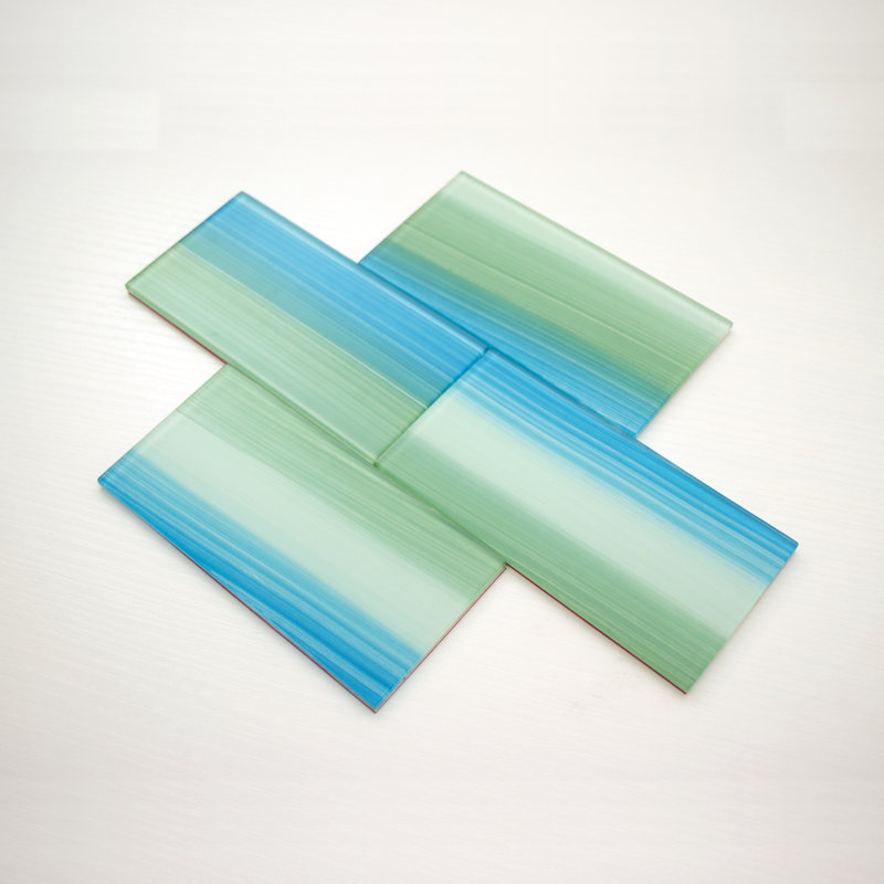 WS Tiles Hand Painted Series 3'' W x 6'' L Glass Peel and Stick Subway ...