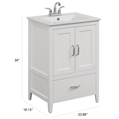 Andover Mills™ Ahner 24'' Single Bathroom Vanity with Ceramic Top ...