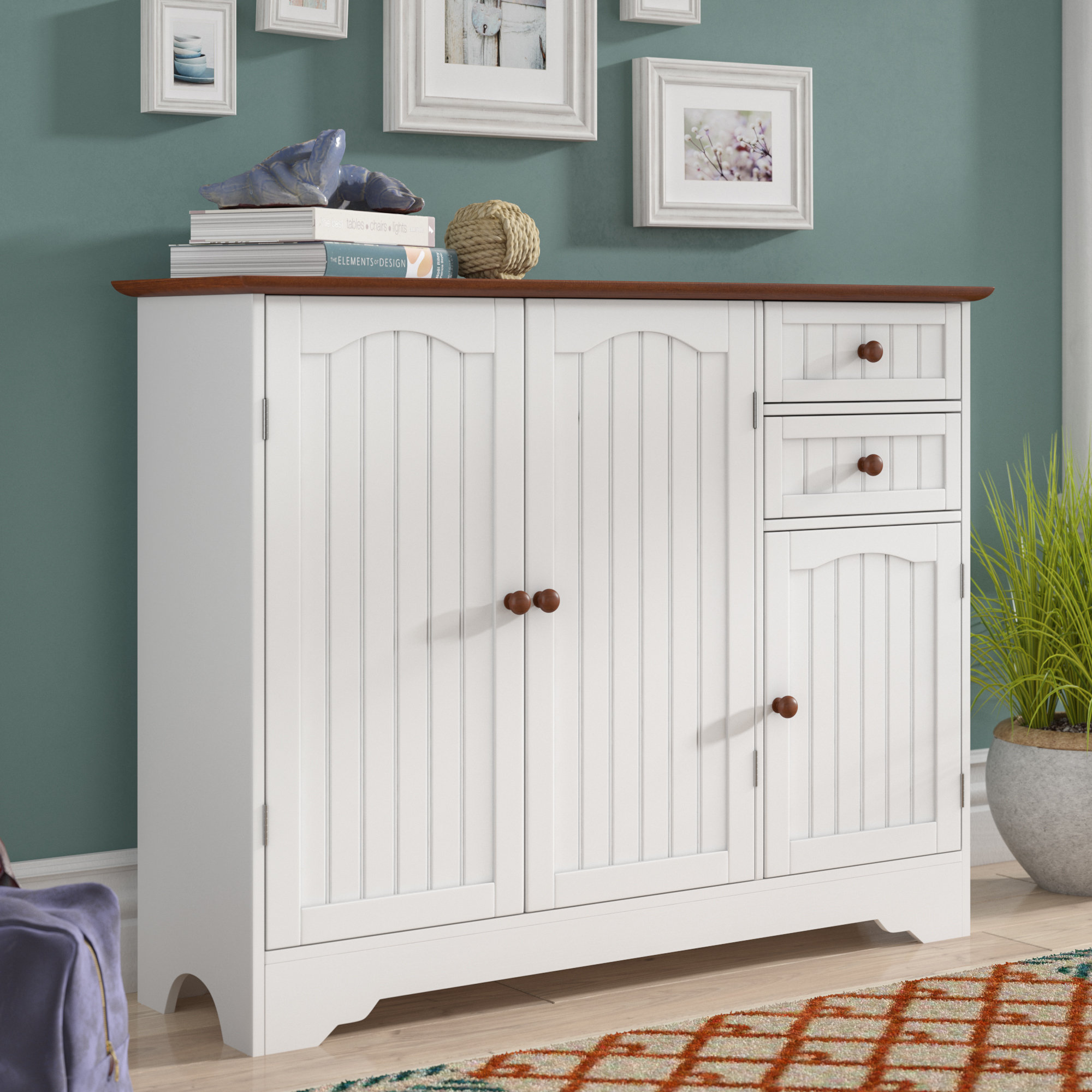 Dovecove Acle 3 Door Wood Kitchen Storage Buffet Cabinet & Reviews | Wayfair